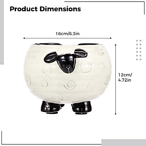 Yarn Bowl for Crochet, Ceramic Sheep Yarn Bowl with Smooth Spiral Outlet for Tangle-Free Knitting, Lovely Sheep Crochet Yarn Holder for Needlecraft & Decoration