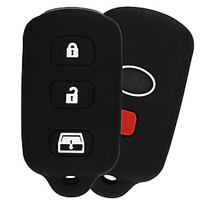 KeyGuardz Keyless Remote Car Key Fob Shell Cover Soft Rubber for Toyota 4Runner Sequoia HYQ12BBX HYQ12BAN HYQ1512Y (Pack of 2)
