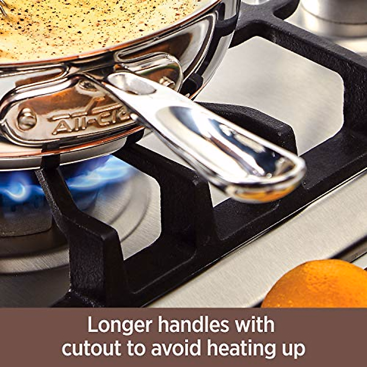 All-Clad Copper Core 5-Ply Stainless Steel Wok 14 Inch Induction Oven Broiler Safe 600F Pots and Pans, Cookware Silver