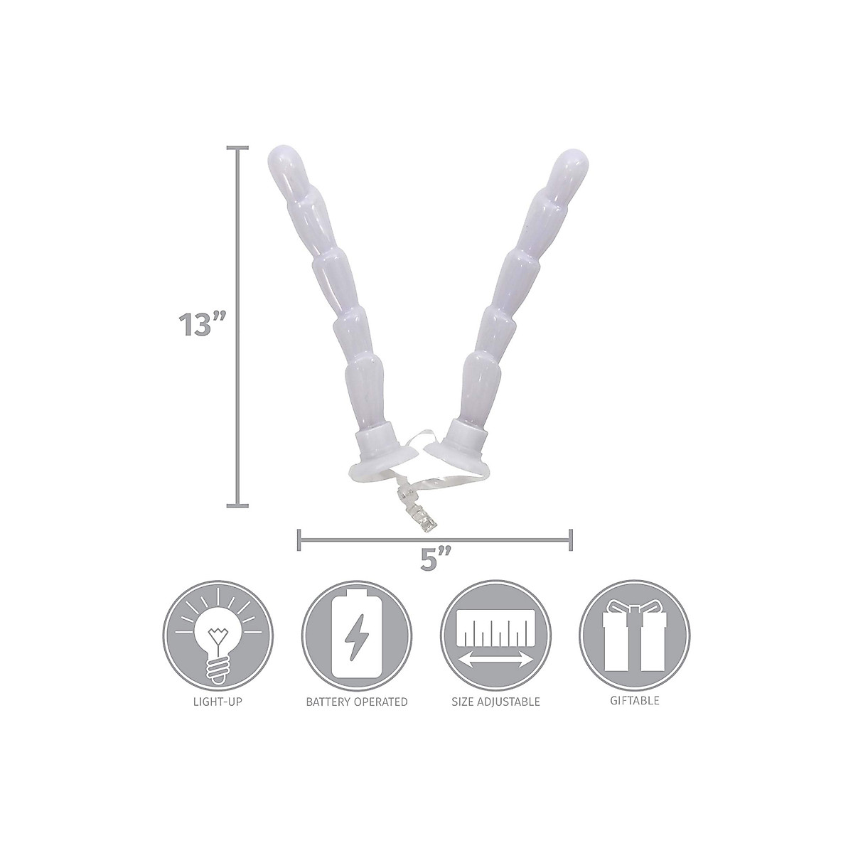 elope White Light-Up Insect Bug Antennae Costume Headband for Adults and Teens