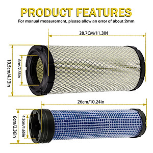 m131802 p821575 p822858 11013-7044 11013-7045 M131803 Air Filter 25 083 04-S Inner & 25 083 01-S Outer for Kawasaki 11013-7020 11013-7019 841497 821136 2320 TA040-93230 TA040-93220
