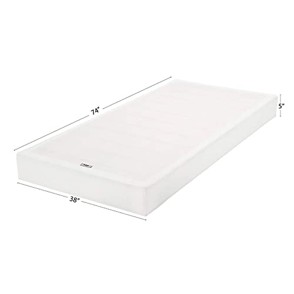 Amazon Basics Smart Box Spring Bed Base, 5 Inch Mattress Foundation, Tool-Free Easy Assembly, Twin, White
