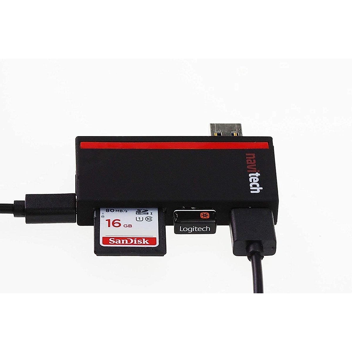 Navitech 2 in 1 Laptop/Tablet USB 3.0/2.0 HUB Adapter/Micro USB Input with SD/Micro SD Card Reader Compatible with ASUS Chromebook Flip C214 11.6"