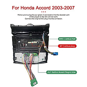 CAMECHO Android 10.0 Car Stereo for Honda Accord 7th 2003 2004 2005 2006 2007, 10 Inch IPS Touch Screen Double Din GPS Car Stereo Bluetooth WiFi Mirror Link(iOS/Android)+Backup Camera