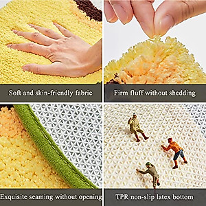 WREWING Cute Bath Mat, Ultra Soft Superfine Fiber Avocado Rug Bathroom, Non Slip Water Absorbent Bath Mat Area Rug for Bathtub Toilet Bedroom Kitchen Bathroom Entrance Mat 19.7 x 31.5 Inch (Avocado)