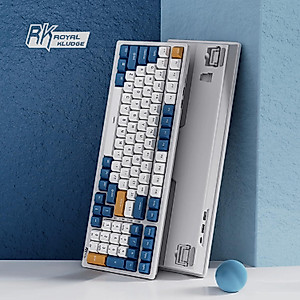 RK ROYAL KLUDGE RK98 Wireless Mechanical Keyboard, Triple Mode 2.4G/BT5.1/USB-C Hot Swappable Mechanical Keyboard with Number Pad, Pre-lubed Switches RGB Backlit Gaming Keyboard, Software Support