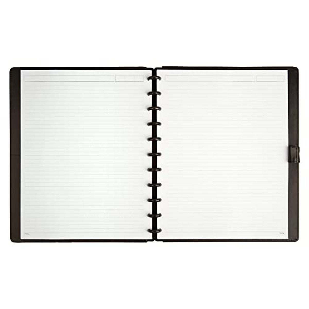 TUL Custom Note-Taking System Discbound Notebook, Letter Size, Leather Cover, Black