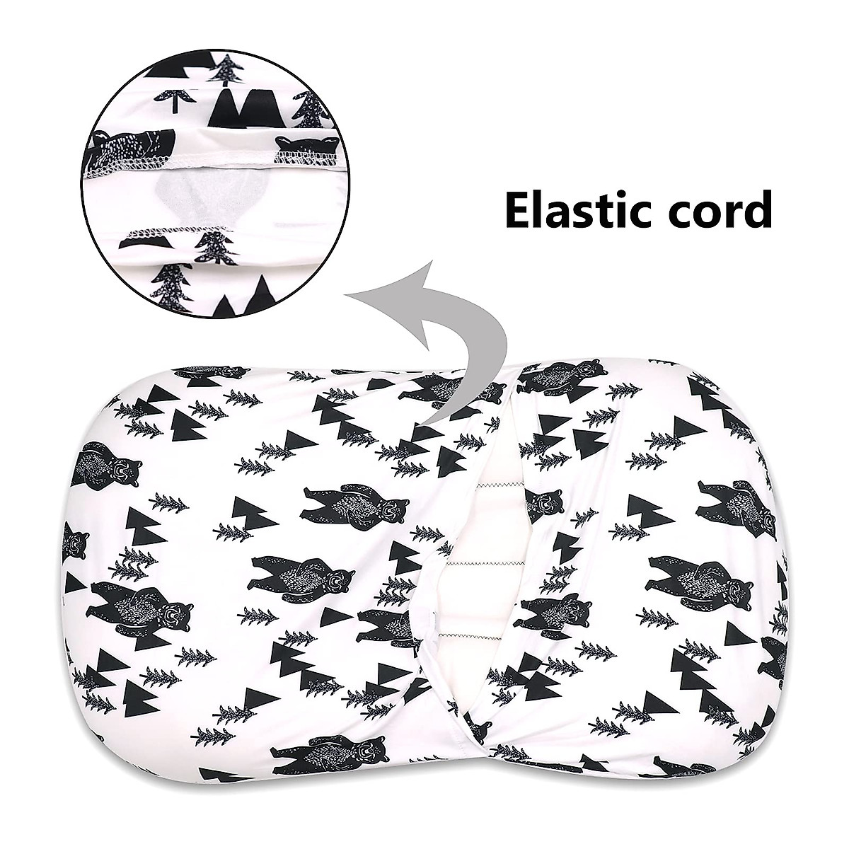 TANOFAR Diaper Organizer Stackers & Lounger Cover, Snugly Fit Infant Lounger for Baby, 2pcs Baby Nursery Diaper Stacker Caddy Organizer, Bear