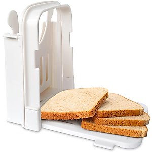 ZiChengXin Bread Slicer for Homemade Bread, Compact Bread Slicing Guide 3 Sizes Bread Loaf Slicer Thin Bread Cutter, Foldable Plastic Bread Slicer Machine, Manual Bread Slicer for Kitchen