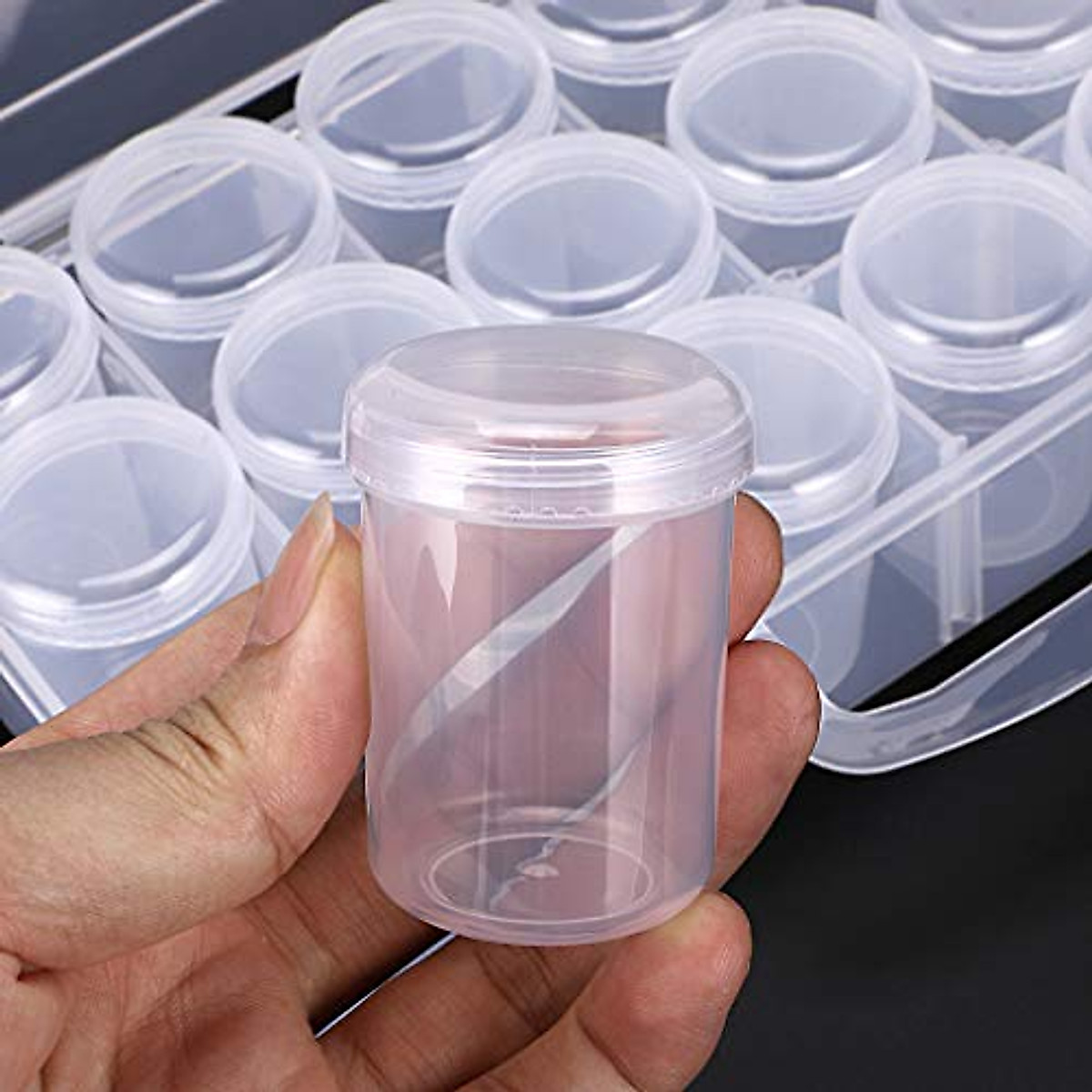 Hipiwe 18 Grids Diamond Painting Box Case - 5D Diamond Embroidery Kit Accessory Organizer,Plastic Jewelry Earring Beads Sewing Pills Storage Container