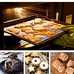 Macaron Silicone Baking Mats - Set of 3 - Baking Mat Non Stick Silicone BPA Free - 2 Sheet Baking Mat and 1Dough Rolling Mat with Measurements