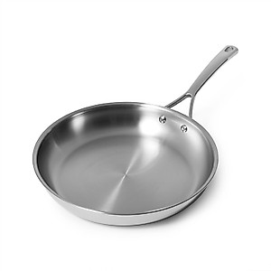 Sur La Table Classic 5-Ply Stainless Steel Skillet, 12", Silver