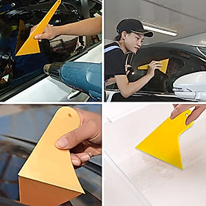 4 Pack Body Filler Spreaders, 3, 4, 5, 6 Inch Reusable Automotive Body Fillers Hard Plastic Auto Spreaders for Applying Fillers, Putties, Glazes, Caulking Agents Car Body Maintenance and Paint, Orange