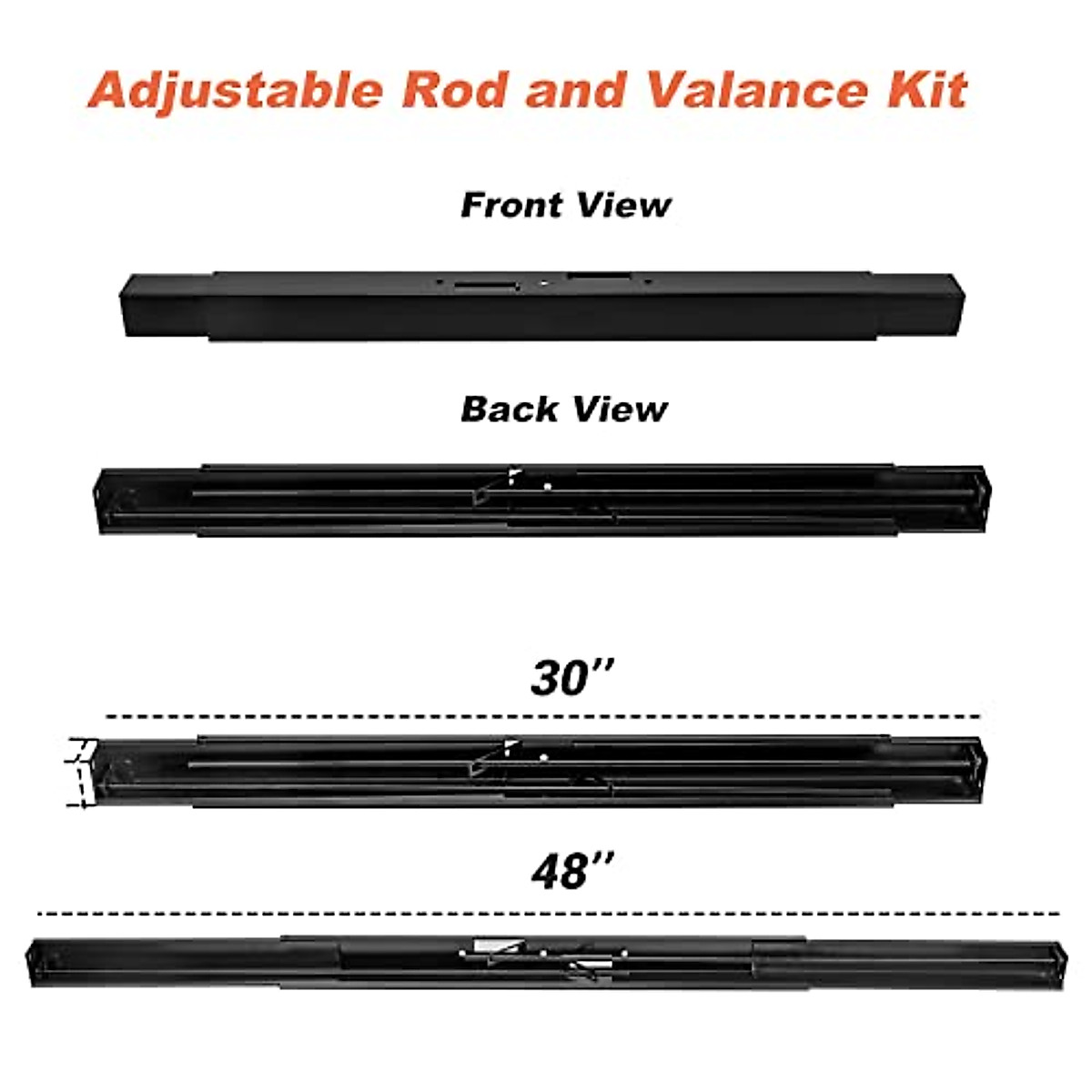 Stanbroil Adjustable Rod and Valance Kit for Fireplace Spark Screens