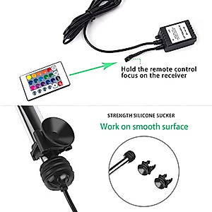 LED Aquarium Light, Remote Control Fish Tank Light, RGB Color Changing Brightness Adjustable IP68 Waterproof Underwater Submersible LED Light, LED Light bar Stick for Fish Tank, 7.5 inch