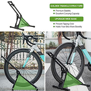 RELIANCER Adjustable Bike Storage Stand,Bicycle Floor Parking Rack,Steady Bike Wheel Holder Fit All Mountain & Road Bikes,Indoor Outdoor Cycling Storage Organizer,Apartment Garage Cycle Tires Holder