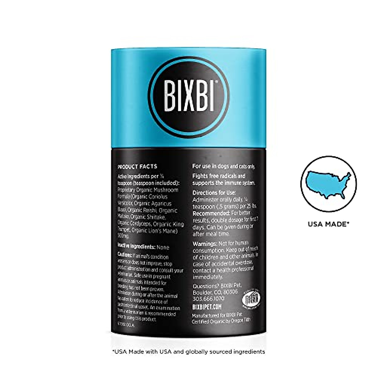 BIXBI dog vitamins supplements Immune Support Daily Cat Supplement, Powder Supplement, 2 Month Supply US
