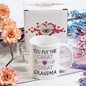 Great Grandma Mug You Put The Great In Great Grandma Mug Grandma Coffee Mug Grandma Gifts Birthday Mothers Day Gifts for Grandma from Grandson Granddaughter Grandchildren Grandkids 11 Ounce