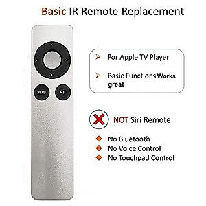 Replacement Remote Control for APPLE TV MC377LL/A 1st 2nd 3rd 4th Generation, A1294 A1218/MA711 A1378/MC572 A1427/MD199 A1625/MGY52/MLNC2 A1842/MQD22/MP7P2 Apple TV MC377LL/A MM4T2AM/A Remote Control
