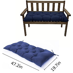 SEAHOME Indoor/Outdoor Bench Cushion,Waterproof Swing Seat Cushion,Outdoor Chair Cuhion,for Lounger Garden Furniture Patio Loveseat (47.2'' x 19.7'', Navy)