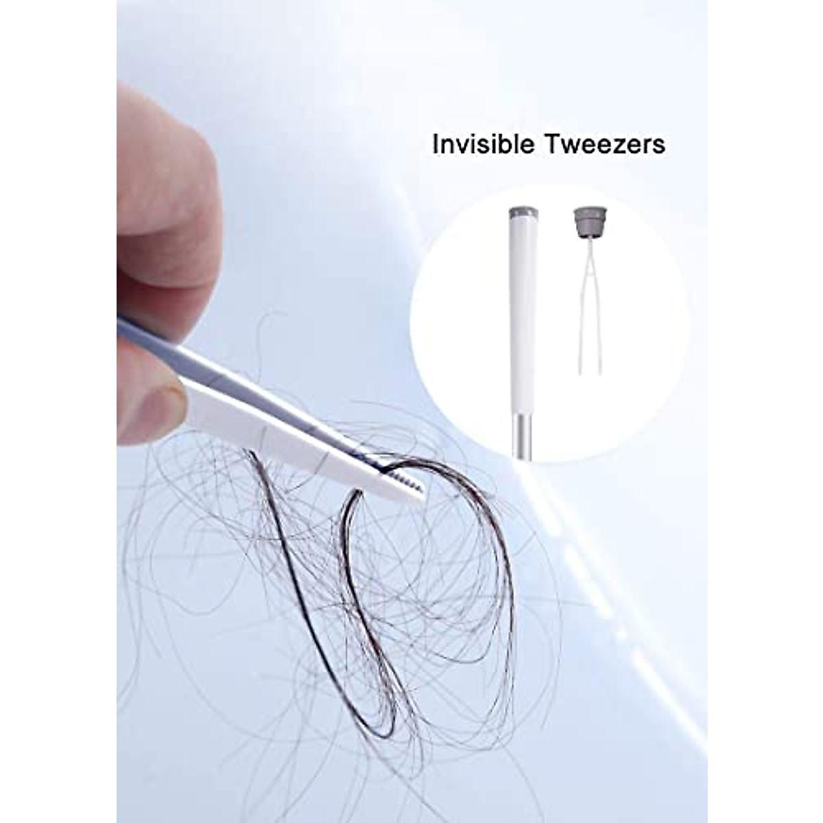 BOOMJOY Toilet Brush 2 Packs, Toilet Bowl Brush with Holder, Silicone Toilet Brush Set, Bathroom Cleaning Kit with Tweezers - White