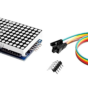 Onyehn 2pcs MAX7219 Dot Matrix Module(Red Light) 4 in 1 Display for Arduino Microcontroller with 5Pin Line(Christmas Decoration DIY Letters Electronic Display)