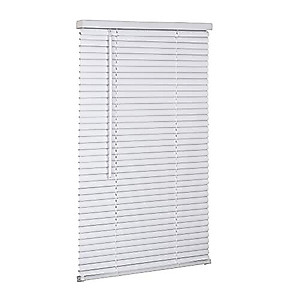 LOTUS & WINDOWARE Cordless Light Filtering, 1" Vinyl Mini Blind 59" Wide x 60" Long - White (MLX5960WH) - Horizontal Window Blinds for Interior, Door Blinds - Camper Blinds, 1" Slat Size
