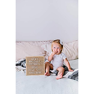 Pearhead Classic Wooden Letterboard for Home Décor, Baby Announcement or Pregnancy Announcement, Baby Keepsake Photo Sharing Prop, Milestone Moments Letterboard