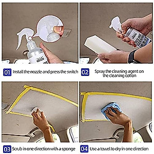 Car Interior Cleaning Agent Strong Detergent for Household Flannels Fabrics, Multi-Purpose Automotive Interior Fabric Cleaning Agent Spray, Car Leather Seat Cleaner Kit (100ml)