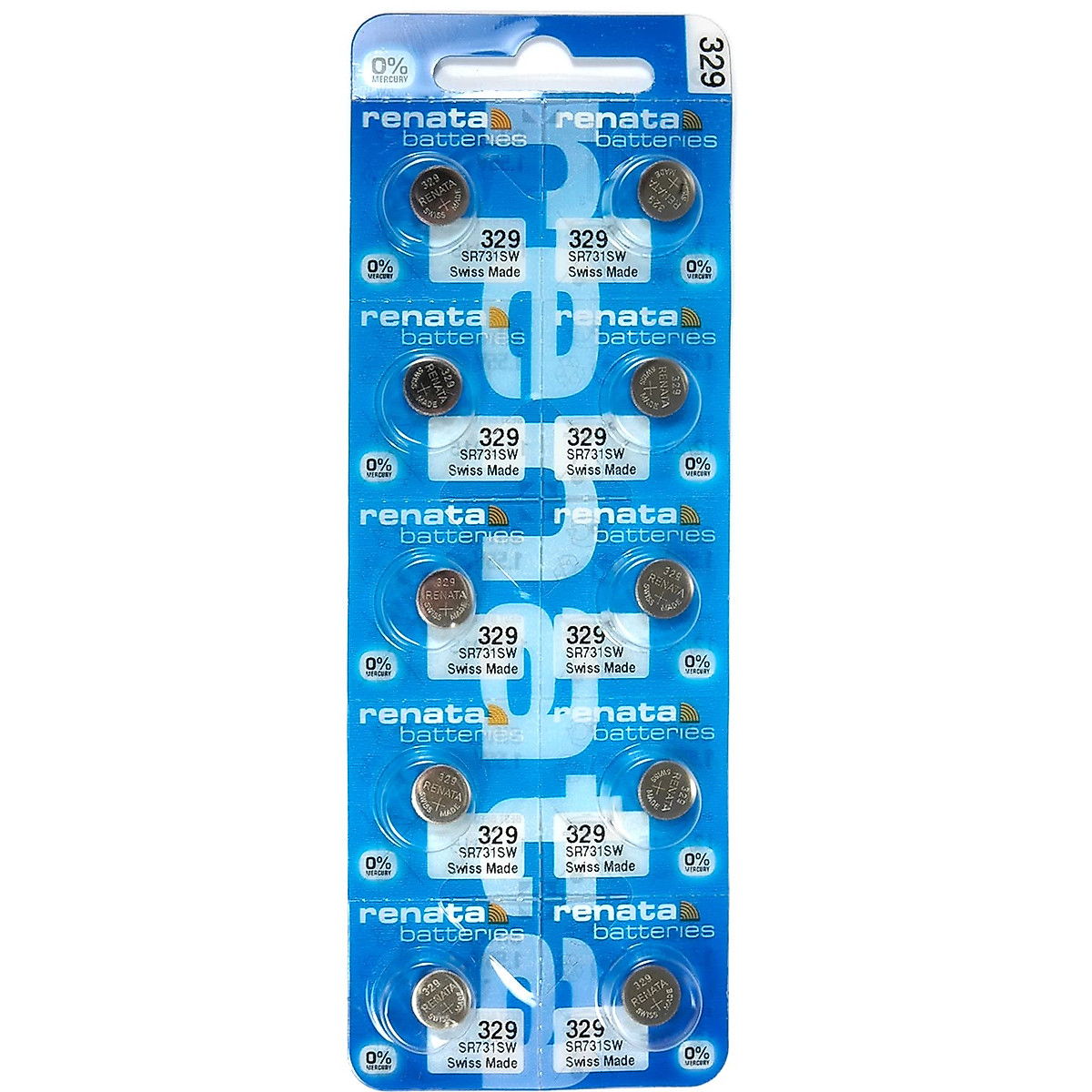 Renata 329 SR731SW Batteries - 1.55V Silver Oxide 329 Watch Battery (10 Count)