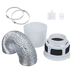 VIWINVELA 3 IN 1 Indoor Dryer Vent Kit Filter Bucket for Electric Dryer with 4-Inch by 8-Feet Proflex Duct (Silver)