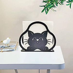 PXLYWLTZL Napkin Holder for kitchen，CAT black Metal Holders Tables, dinner iron Restaurants，Farmhouse，Cafe，Bar, Holders, Tissue Dispenser (CAT), 4.8inch 4inch 1.7inch (999)
