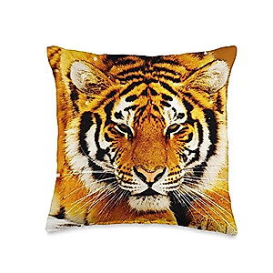 Siberian Tiger Throw Pillow, 16x16, Multicolor