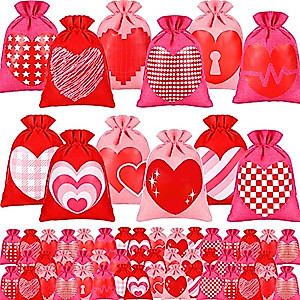 Zhengmy 120 Pcs Drawstrings Burlap Bags for Kids Wedding Burlap Bags Bulk Goodie Bags Wedding Party Decoration Gifts Candy Pouches for Wedding Party DIY Craft, 5 x 7 Inch (Pink, Rose Red, Red)