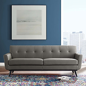 Sofa, Leather, Grey Gray, Modern Contemporary Urban, Living Lounge Room Hotel Lobby Hospitality