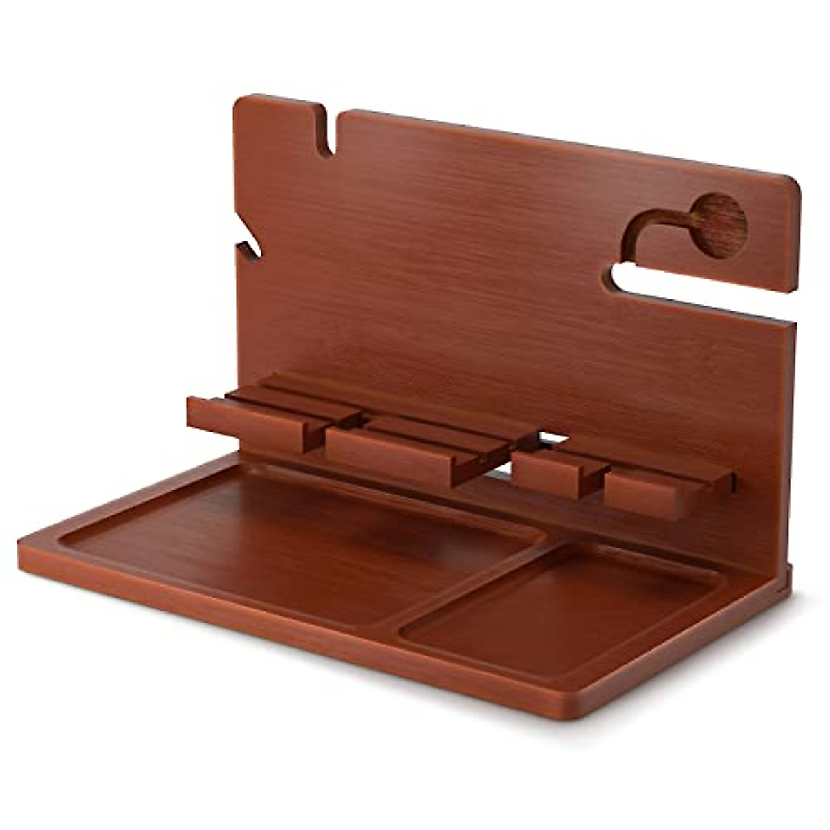 Nightstand Organizer for Men, CALM COZY Bamboo Cell Phone Docking Station, Gifts for Him, Birthday Gifts for Dad, Wallet and Key Organizer, Watch, Tablets, Rings, Glasses Put Together