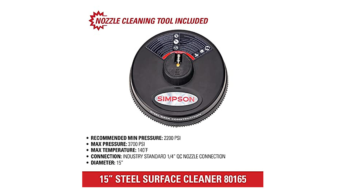 Simpson 80165 15" Surface Cleaner | Fast, Streak-Free Clean