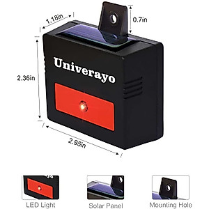 Univerayo Solar Powered Animal Repellent Deer Repellent Devices Predator Control Light Coyote Deterrent Repel Skunk Fox Rabbit Raccoon at Night Coyote Repellent for Yard Garden Chicken Coop 4 Pack