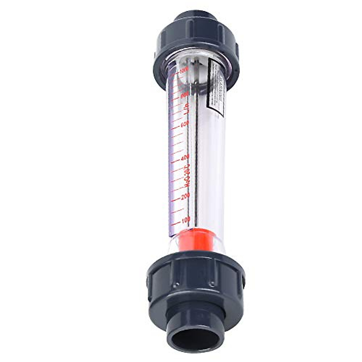 LZS-20(D) Plastic Tube Liquid Flowing Meters 100-1000L/H Liquid Flowing Rate Gauge 25mm/1in Water Rotameter Flat Mouth Hydraulic Valve Fittings Liquid Measuring Tool