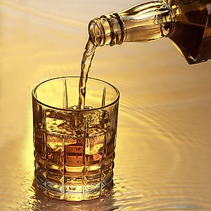 OPAYLY Whiskey Glasses Set of 4, bourbon glass 10 oz Old Fashioned rocks glasses Tumblers for Drinking Bourbon Scotch Whisk Cocktails Rum Cognac Vodka Liquor Cognac Gifts for Men Luxury Box…