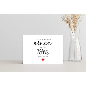 Emily gift To An Amazing Niece Happy 18th Birthday - 18th Niece Birthday Card - Niece Birthday Card - For Niece From Aunt