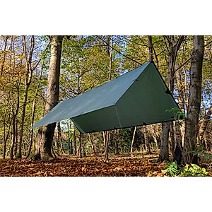 DD Hammocks - DD Tarp XL - Olive Green (15ft x 10ft) - 100% Waterproof Lightweight & Multifunctional Rainfly Extra Large Tarp Tent Shelter for Camping Bushcraft & Hiking Adventure