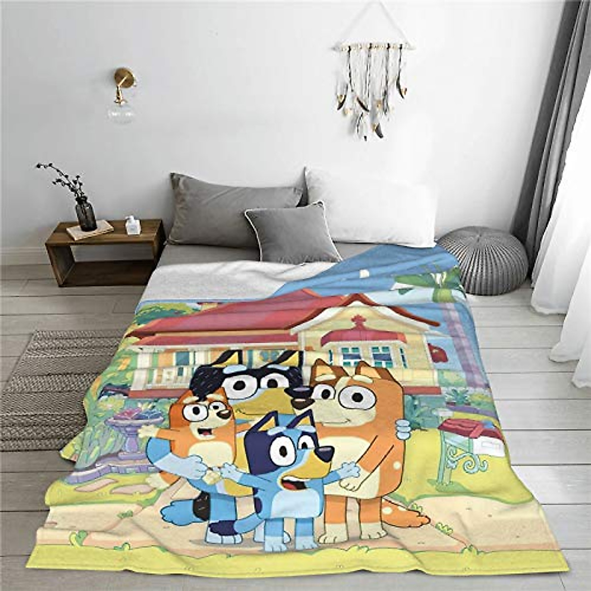 KAVIN Bluey's Blanket Ultra-Soft Micro Fleece Throw Blanket Flannel Blankets for Couch Bed Living Room 50 X 60 Inch