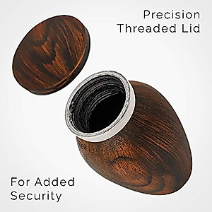 Small Keepsake Cremation Urn For Human Ashes With Wood Grain Finish Choose From 4 Unique Woodgrains Mini Metal Sharing Personal Funeral Urn for Pet or Human Ashes (Red Cherry)
