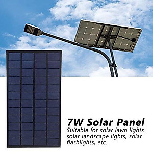 Solar Panel,12V 7W Polycrystalline Solar Panel,Easy Installation,High Conversion Rate Solar Panel for Solar Energy Experiments