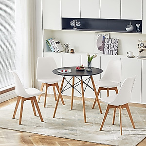 Liink1Ga Black Coffee Table 31.5''–Small,Round,Modern Dining Room Table Kitchen Table Coffee Table - for 2 to 4 People