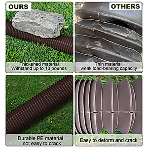 Ogutter Rain Gutter Downspout Extensions, Downspout Extender for Rainwater Drainage Flexible, Down Spout Drain Extension Pipe and Extendable from 21 to 66 Inches (2 Pack, Brown)
