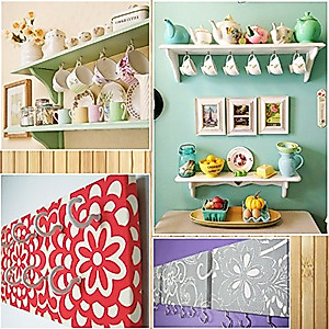 Shells 50PCS Silver Color Zinc Plated 1.28 Inches Metal Cup Hooks Round End Screw Hooks Self-tapping Screws Hooks