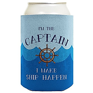 Funny Boating Gifts Captain First Mate Ship Happen Bundle 2 Pack Can Coolie Drink Coolers Coolies Waves
