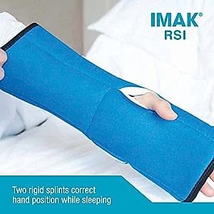 Brownmed - IMAK RSI Pil-O-Splint - Wrist Brace & Immobilizer for Carpal Tunnel - Wrist Support with Removable Splint for Customizable Comfort - Nighttime Splint